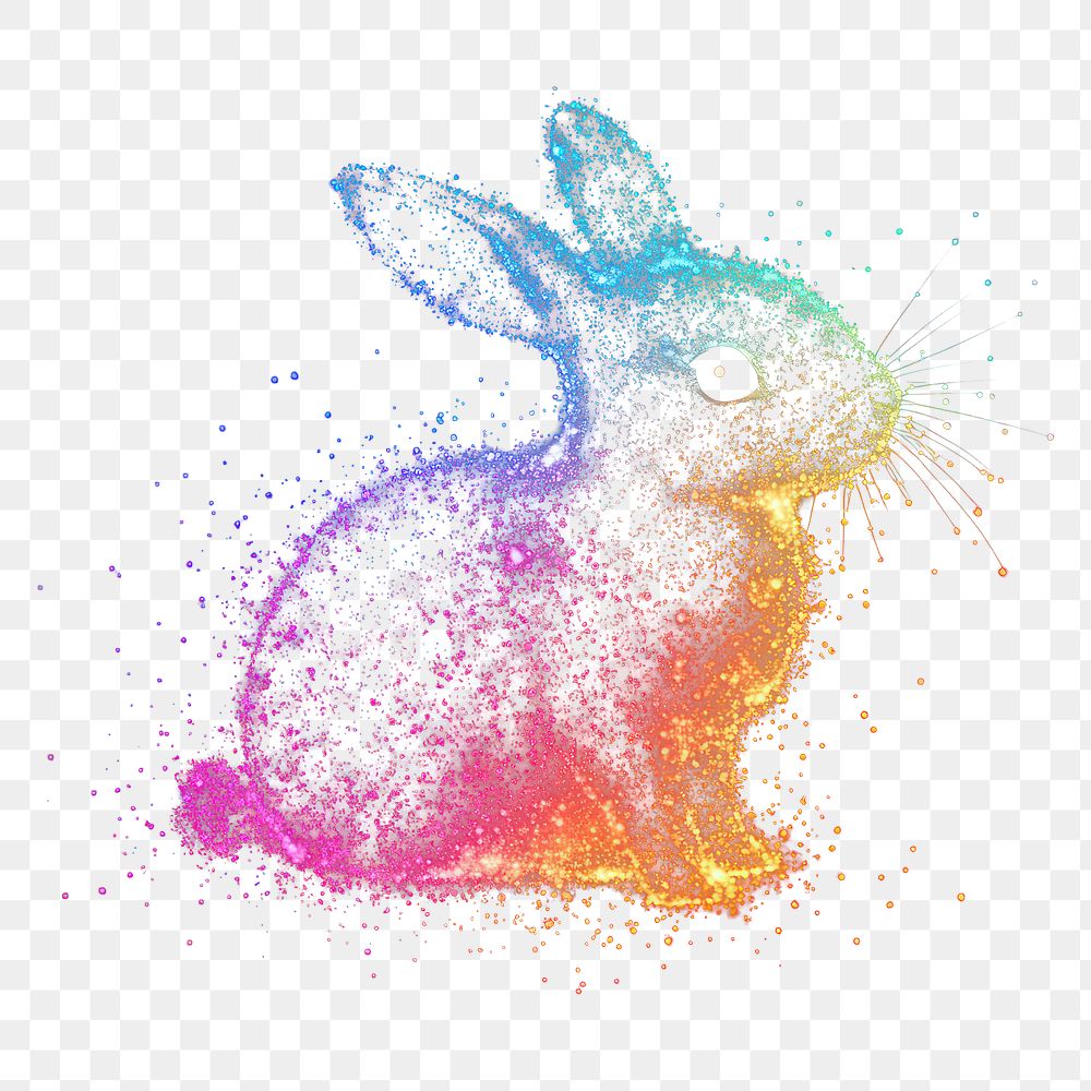 PNG Colorful rabbit shape light | Free PNG - rawpixel