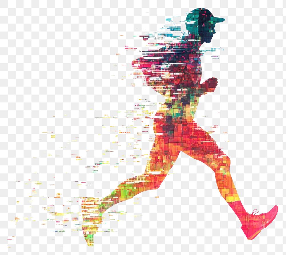 PNG Persom jogging abstract pixels | Free PNG - rawpixel