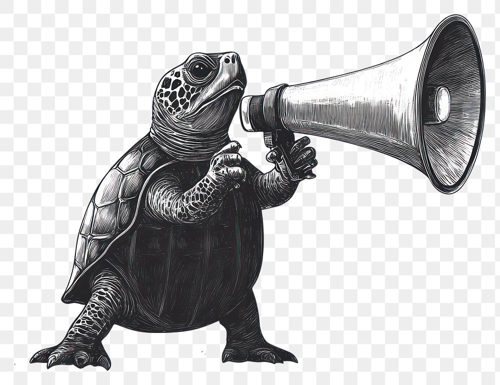 PNG Turttle holding big megaphone | Premium PNG - rawpixel