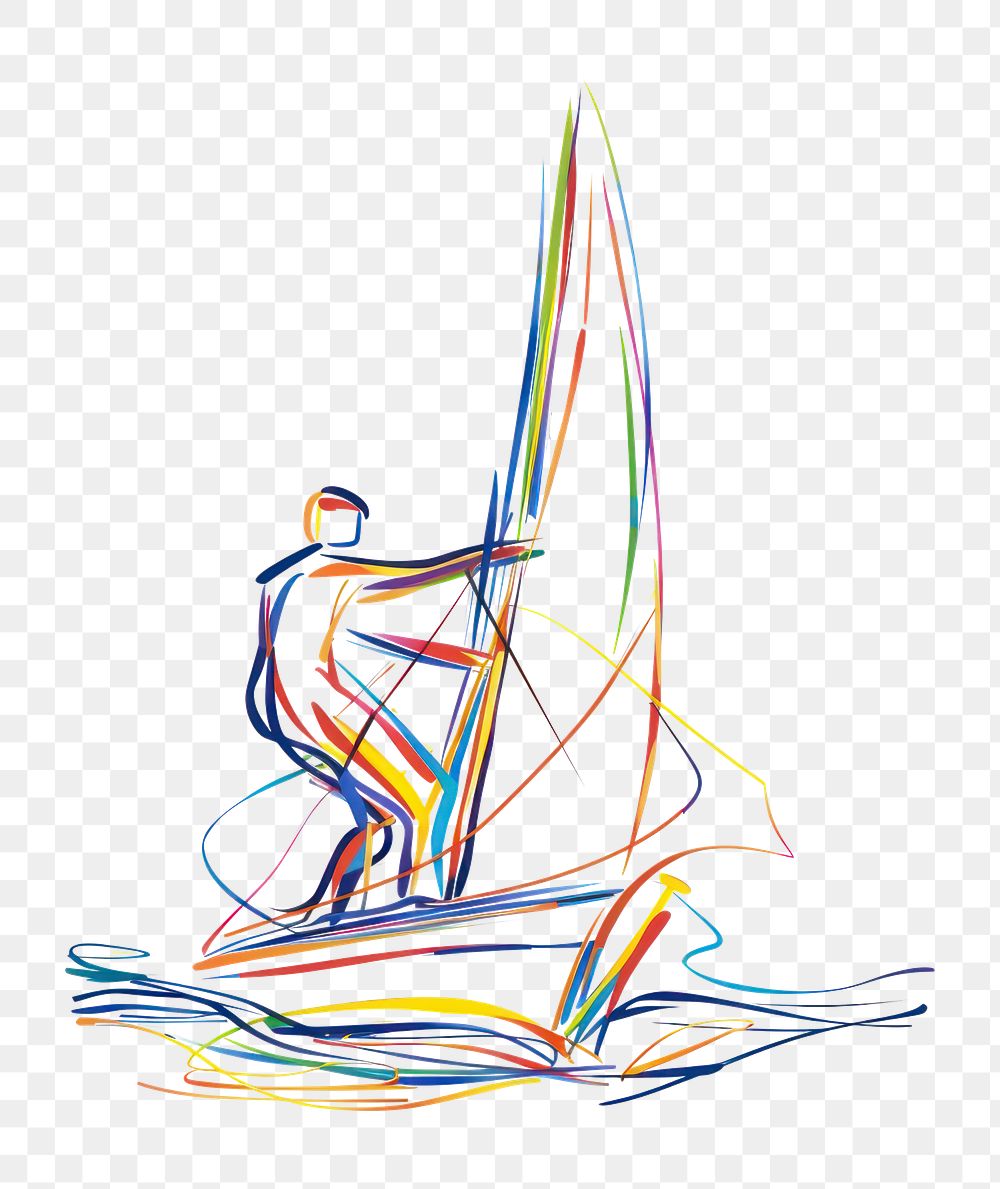 PNG Line drawing sailing player | Free PNG - rawpixel