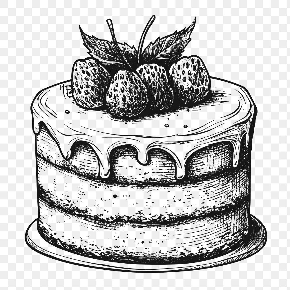 PNG Cake art dessert style. | Free PNG - rawpixel