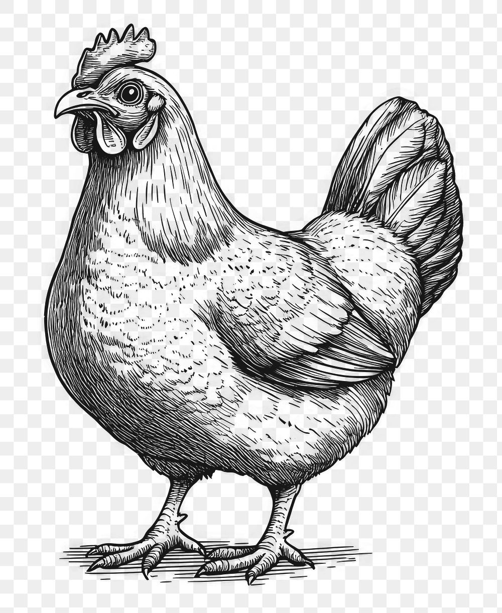 PNG Chicken art poultry drawing. | Free PNG - rawpixel