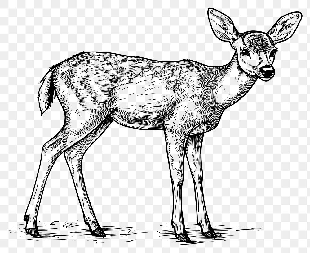 PNG Deer art wildlife drawing. | Free PNG - rawpixel
