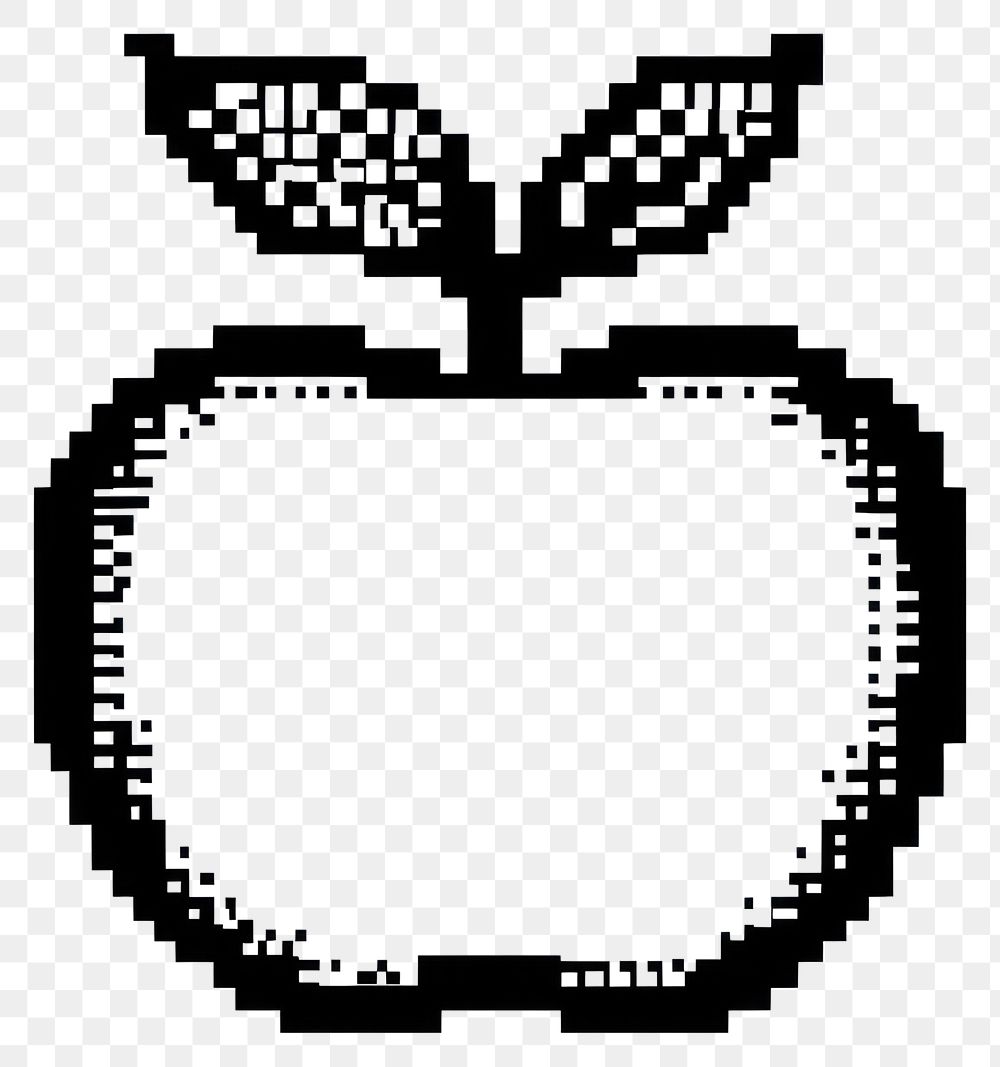PNG Apple pixel black white. | Free PNG - rawpixel