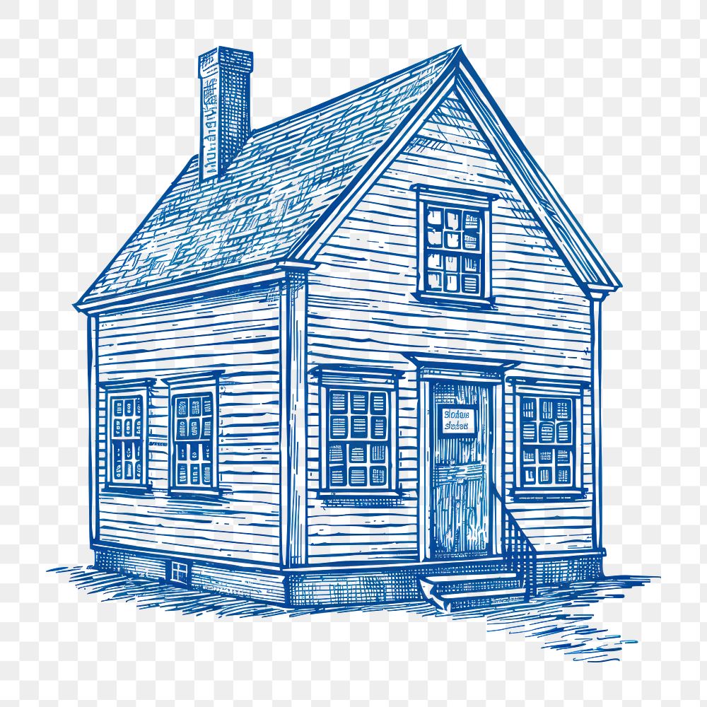 PNG Hand drawn Colonial house | Free PNG - rawpixel
