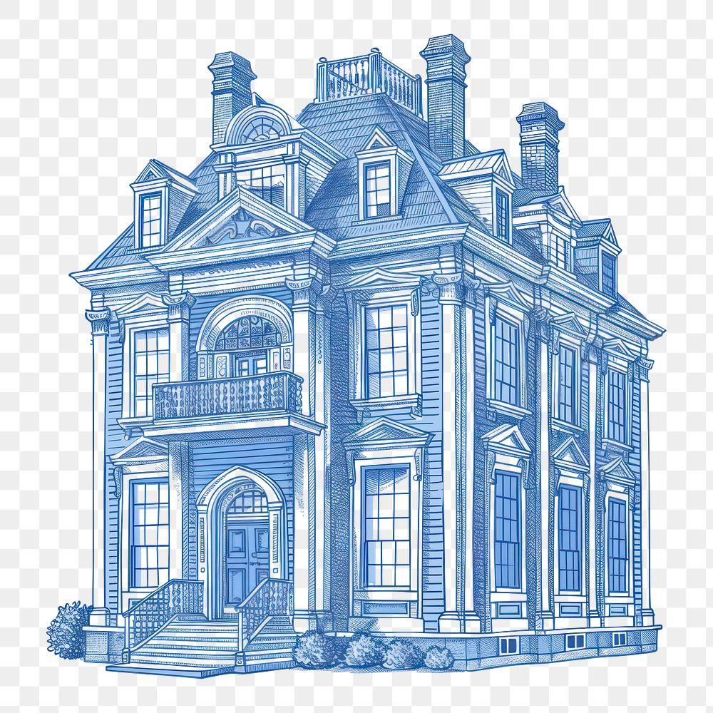 PNG Hand drawn Colonial house | Free PNG - rawpixel