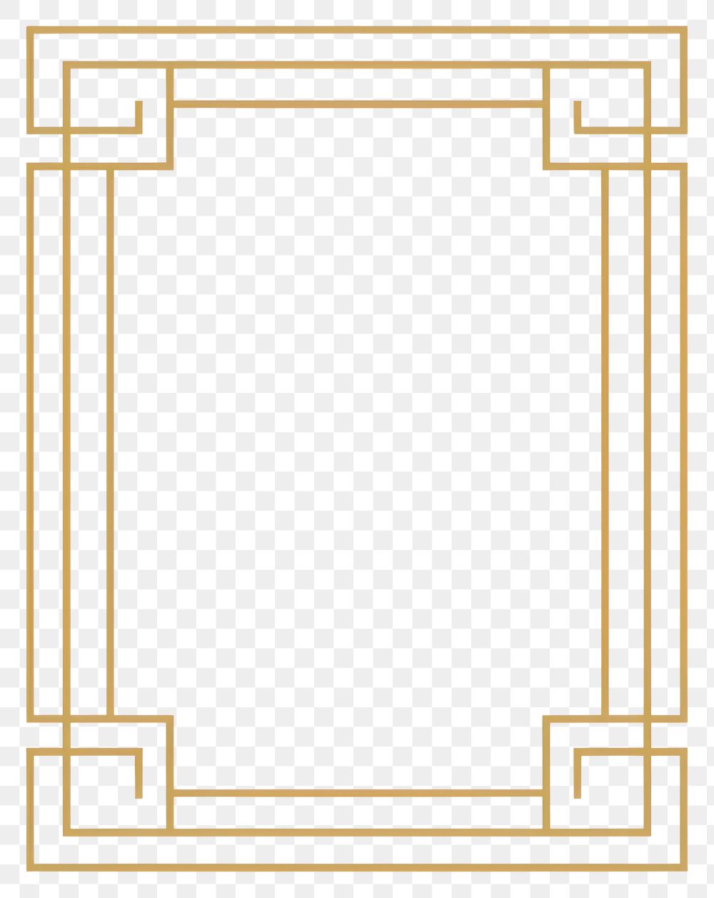 PNG Chinese golden border rectangular | Free PNG - rawpixel