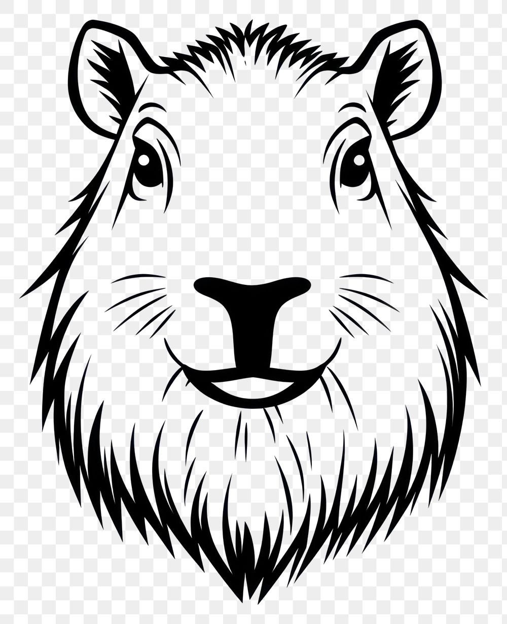 PNG Simple Capybara face linear | Free PNG - rawpixel