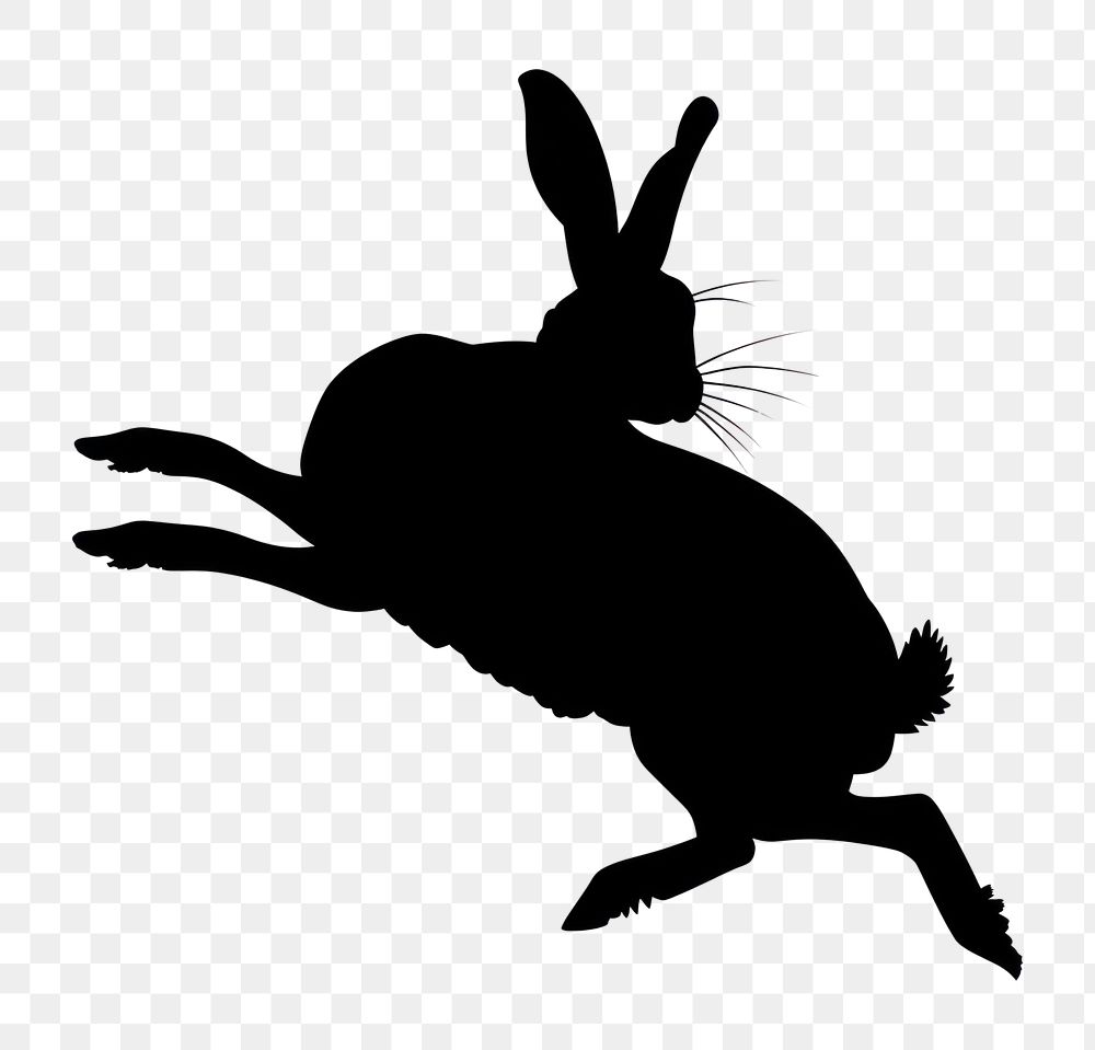 PNG Hare jumping silhouette illustration | Free PNG - rawpixel