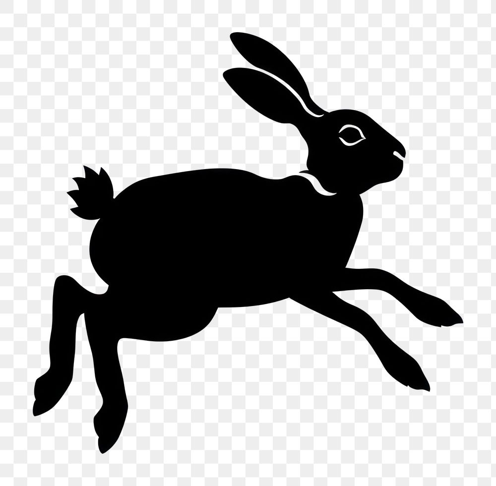 PNG Hare jumping silhouette illustration | Free PNG - rawpixel
