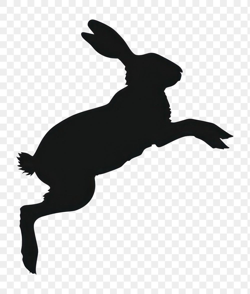 PNG Hare jumping silhouette illustration | Free PNG - rawpixel
