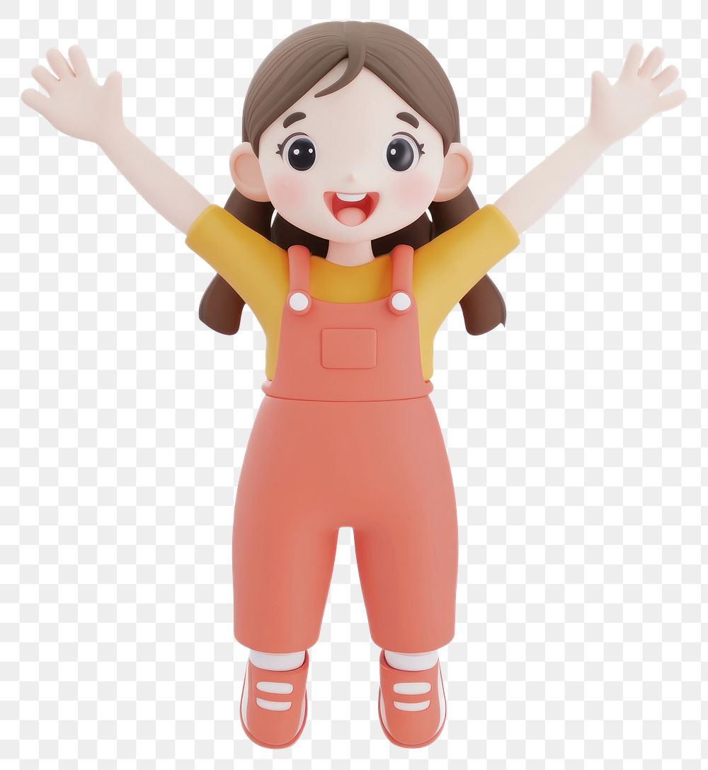 PNG Cute girl Jumping both | Free PNG - rawpixel