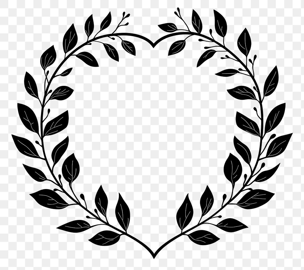PNG Heartleaf leaves wreath illustration | Free PNG - rawpixel