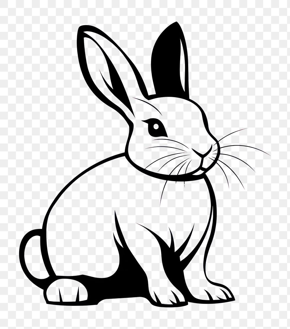 PNG Simple rabbit logo linear | Free PNG - rawpixel