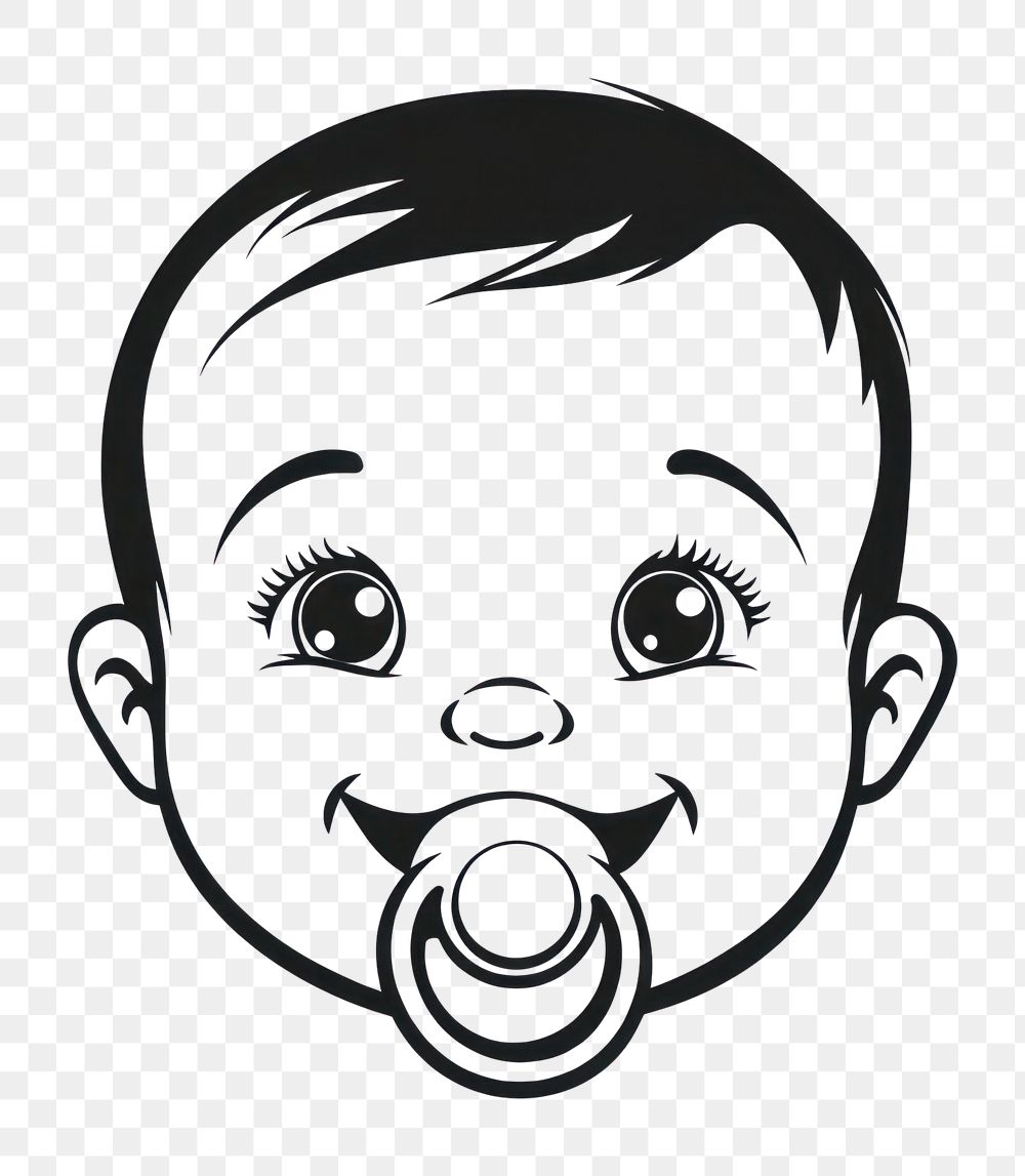 PNG Baby face illustration pacifier. | Free PNG - rawpixel