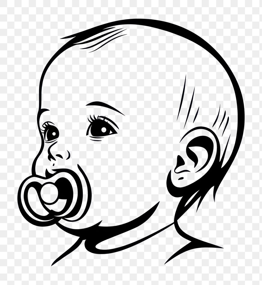 PNG Baby illustration pacifier stencil. | Free PNG - rawpixel