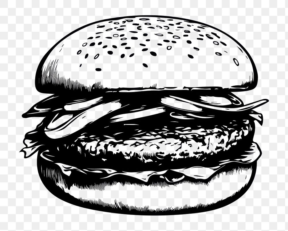 PNG Simple beef burger linear | Free PNG - rawpixel