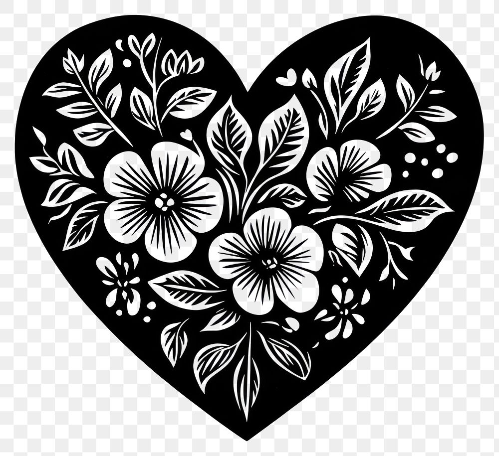 PNG Linocut realistic heart illustration | Free PNG - rawpixel