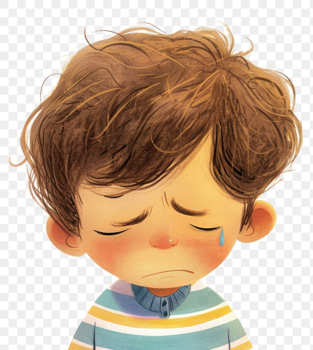 PNG Illustration child face sad. | Free PNG - rawpixel