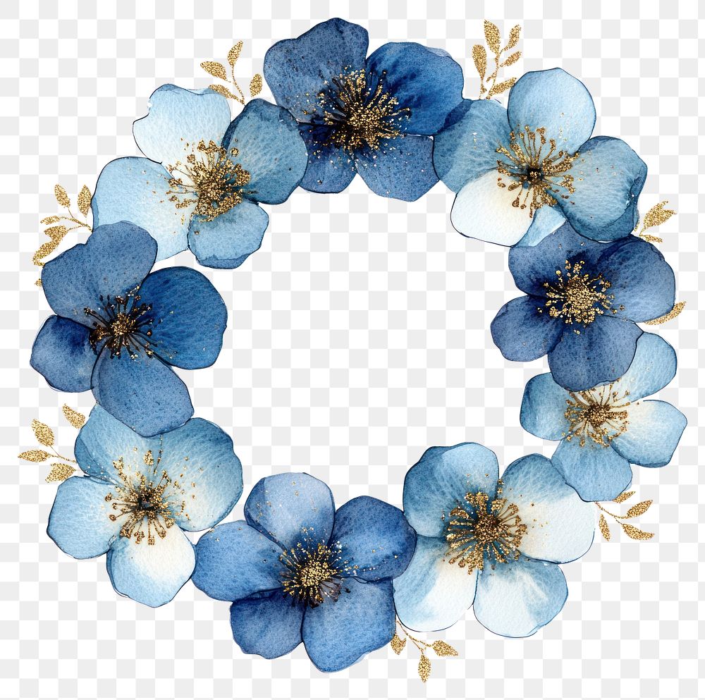 PNG Blue flower frame flowers | Free PNG - rawpixel