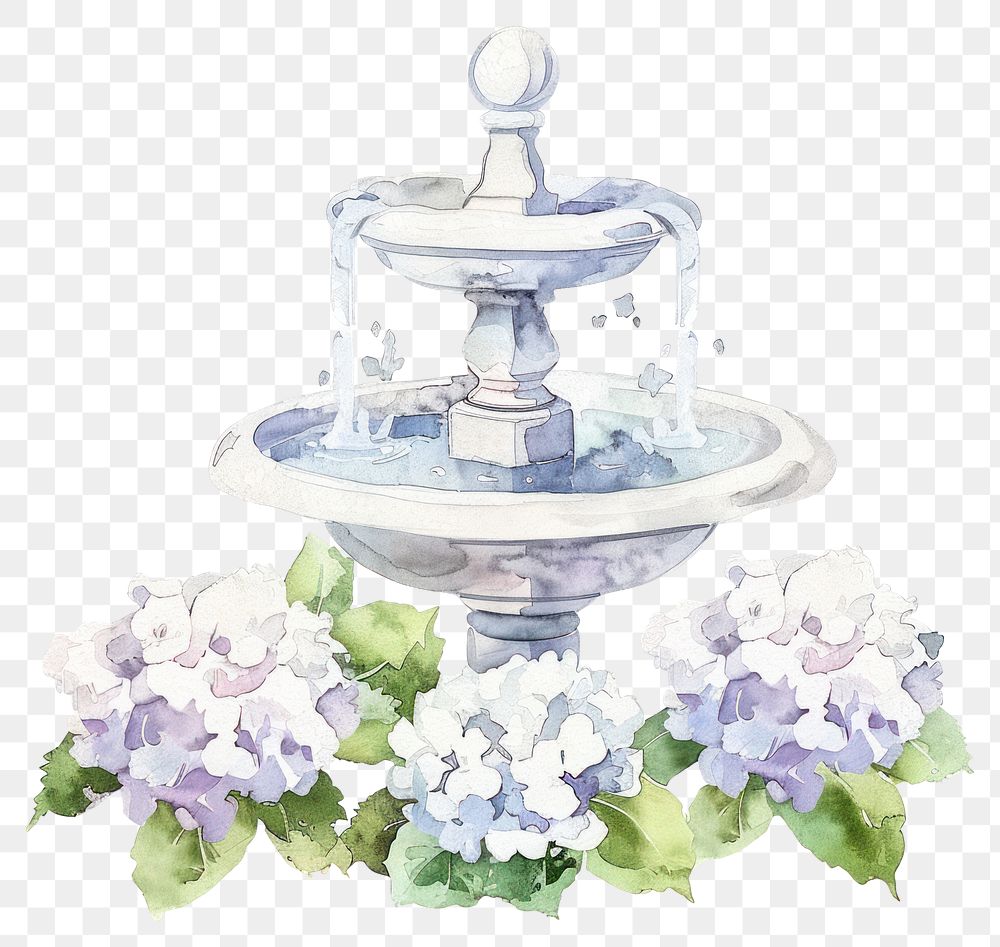 PNG Fountain water art illustration. | Free PNG - rawpixel