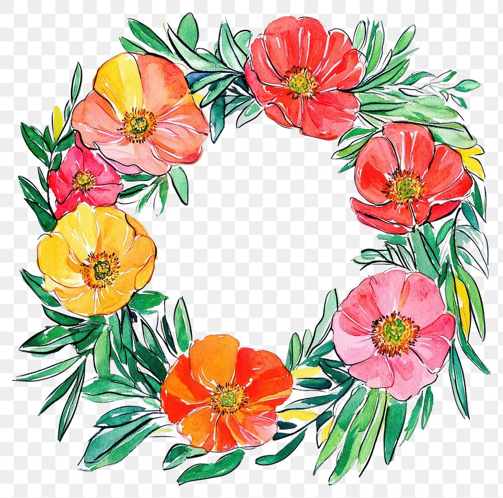 PNG Flower frame flowers illustration | Free PNG - rawpixel