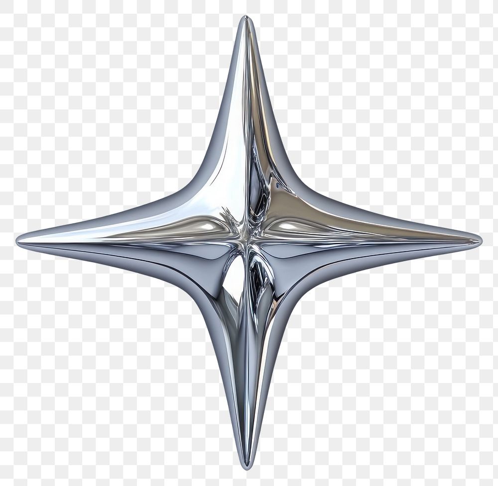 PNG four-pointed starburst metallic chrome | Premium PNG - rawpixel