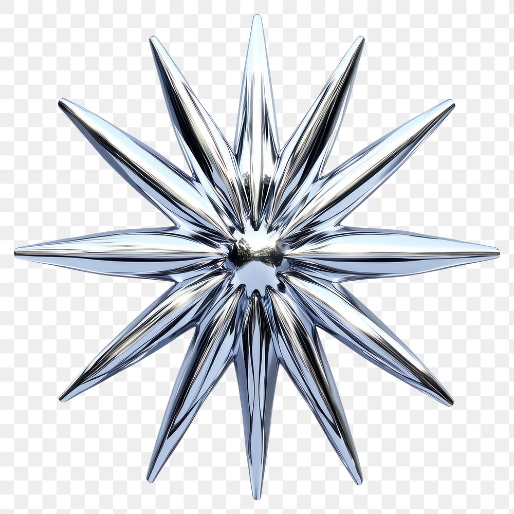 PNG symmetrical chrome starburst metallic | Free PNG - rawpixel