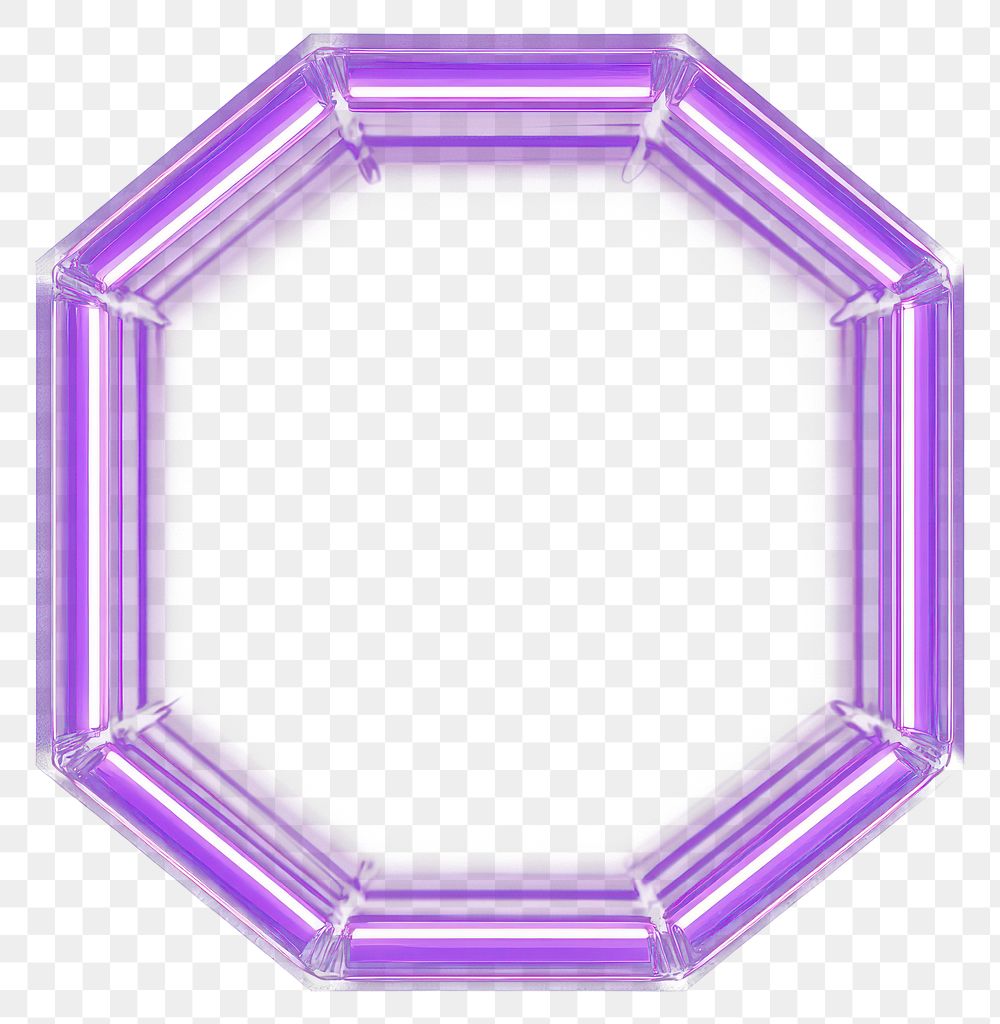 PNG Neon octagonal frame geometric | Free PNG - rawpixel