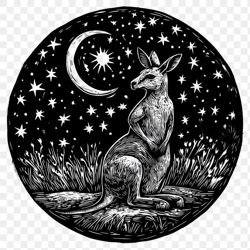 PNG Kangaroo kangaroo night black. | Free PNG - rawpixel