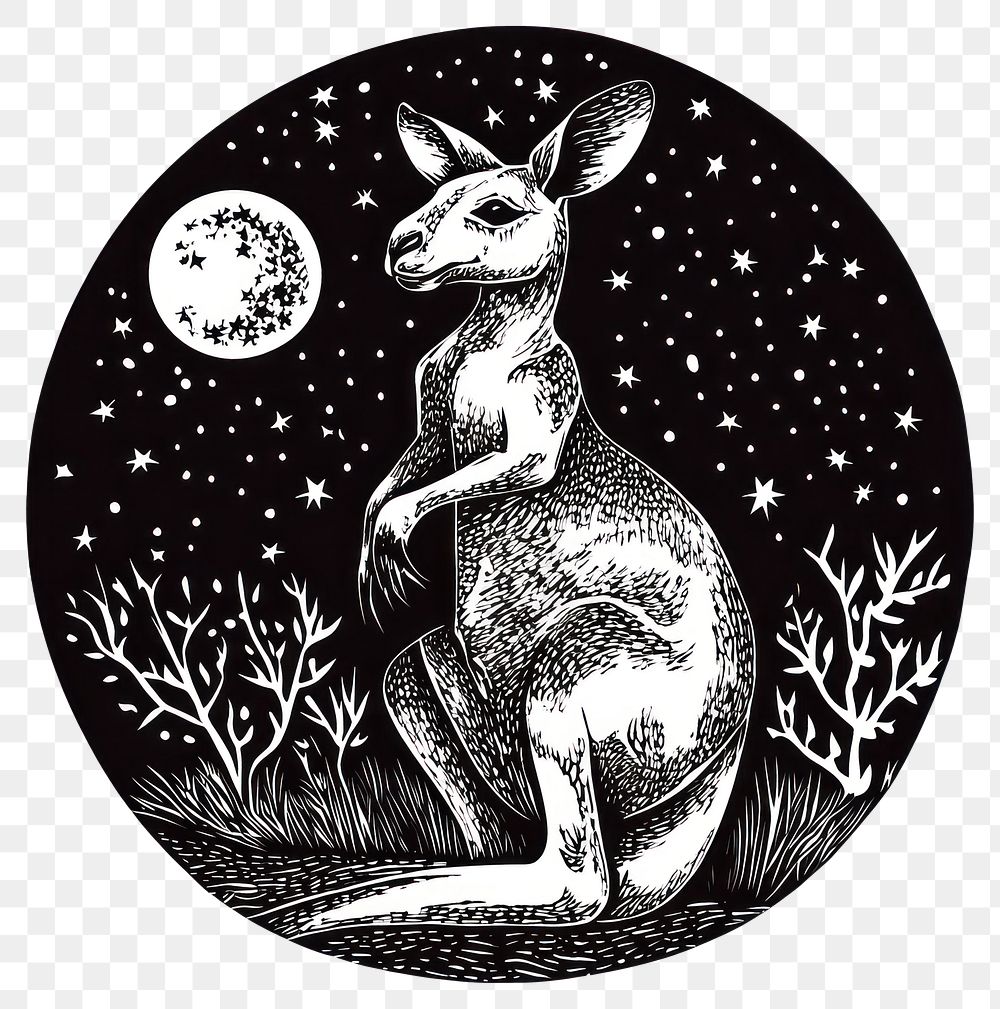 PNG Kangaroo kangaroo night black. | Free PNG - rawpixel