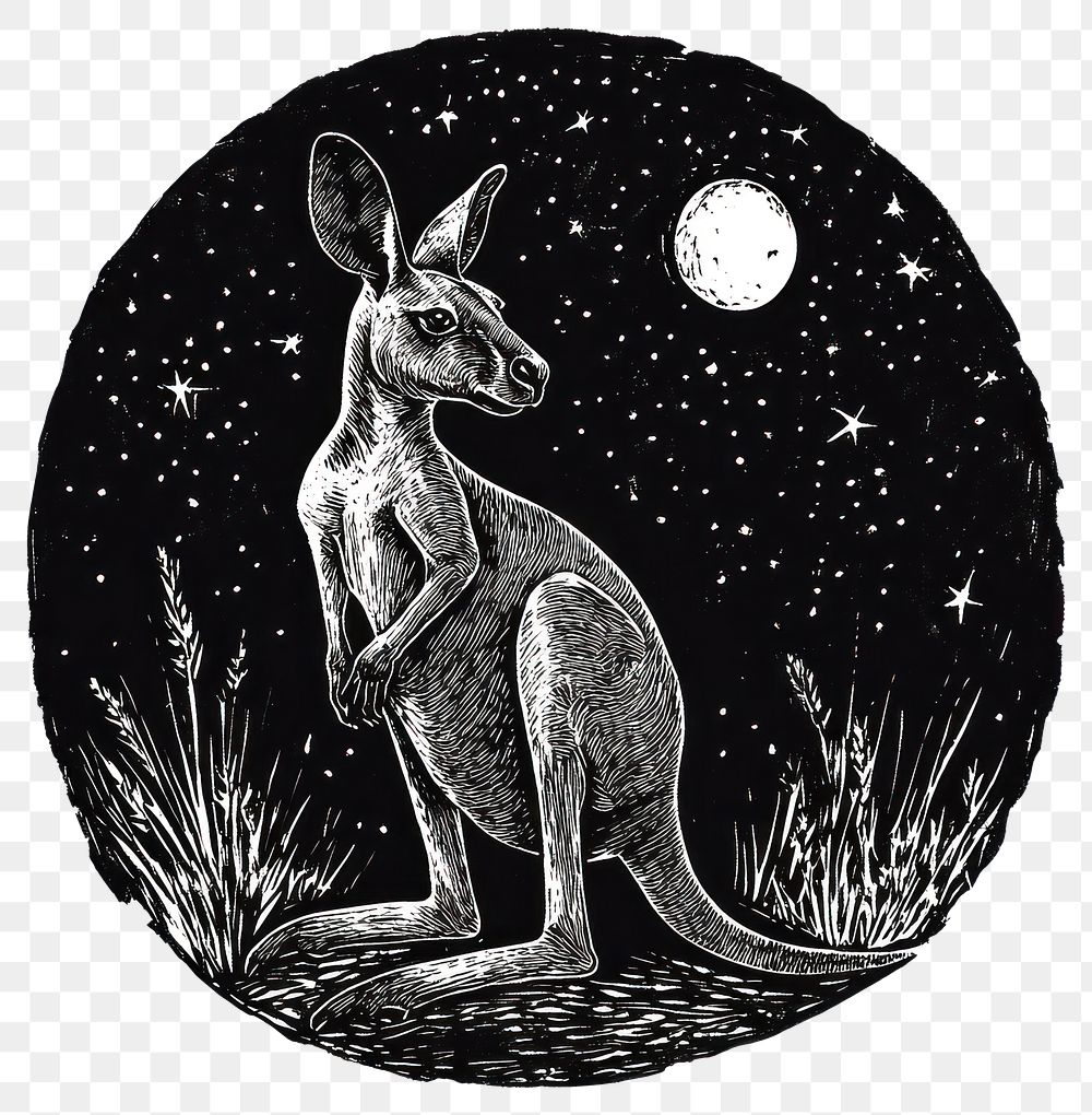 PNG Kangaroo kangaroo night black | Free PNG - rawpixel