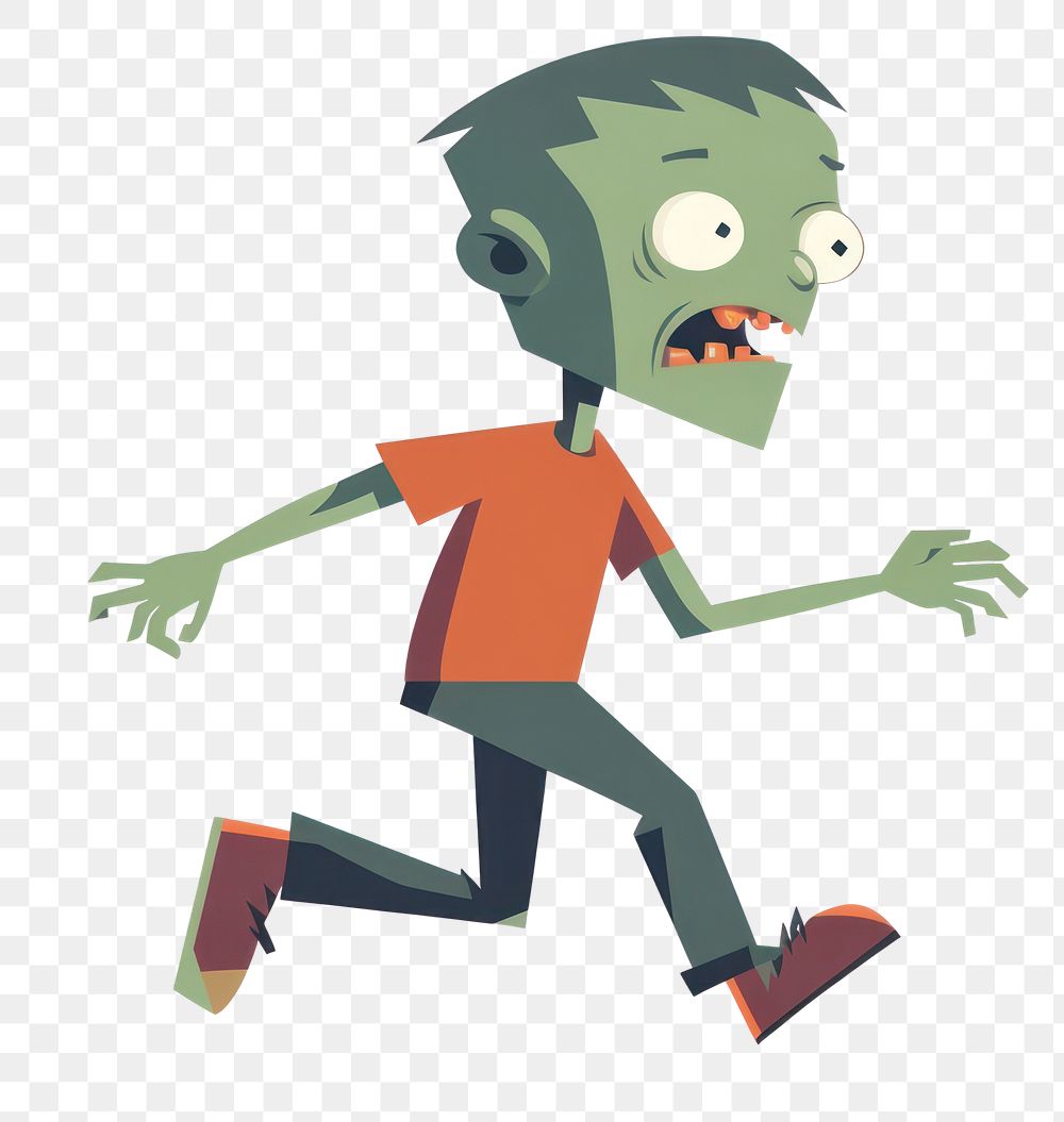 PNG Zombie running illustration cartoon | Free PNG - rawpixel
