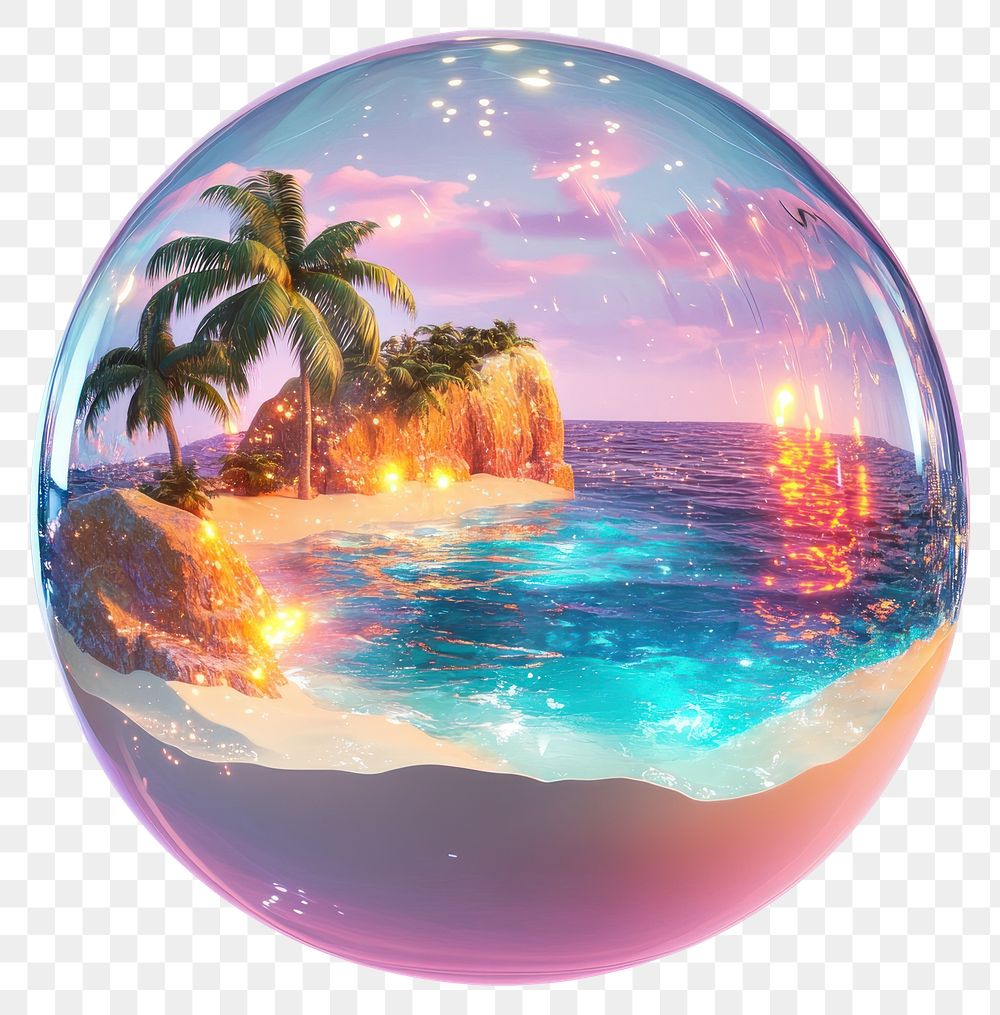PNG Tropical island beach sphere | Free PNG - rawpixel