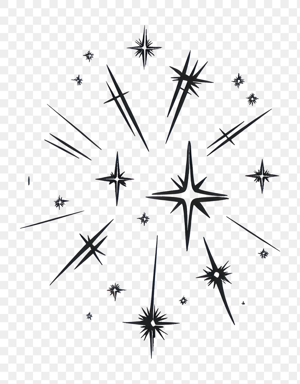 PNG Sparkle black white line. | Free PNG - rawpixel
