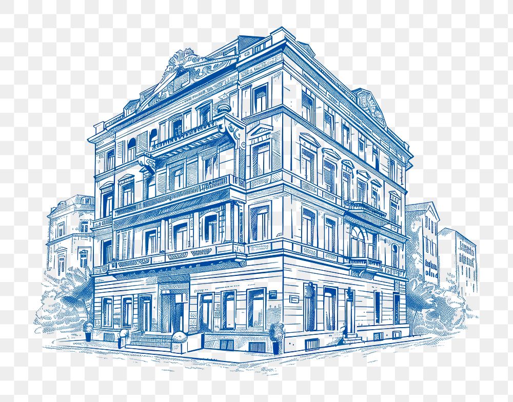 PNG Vintage building drawing illustration | Free PNG - rawpixel