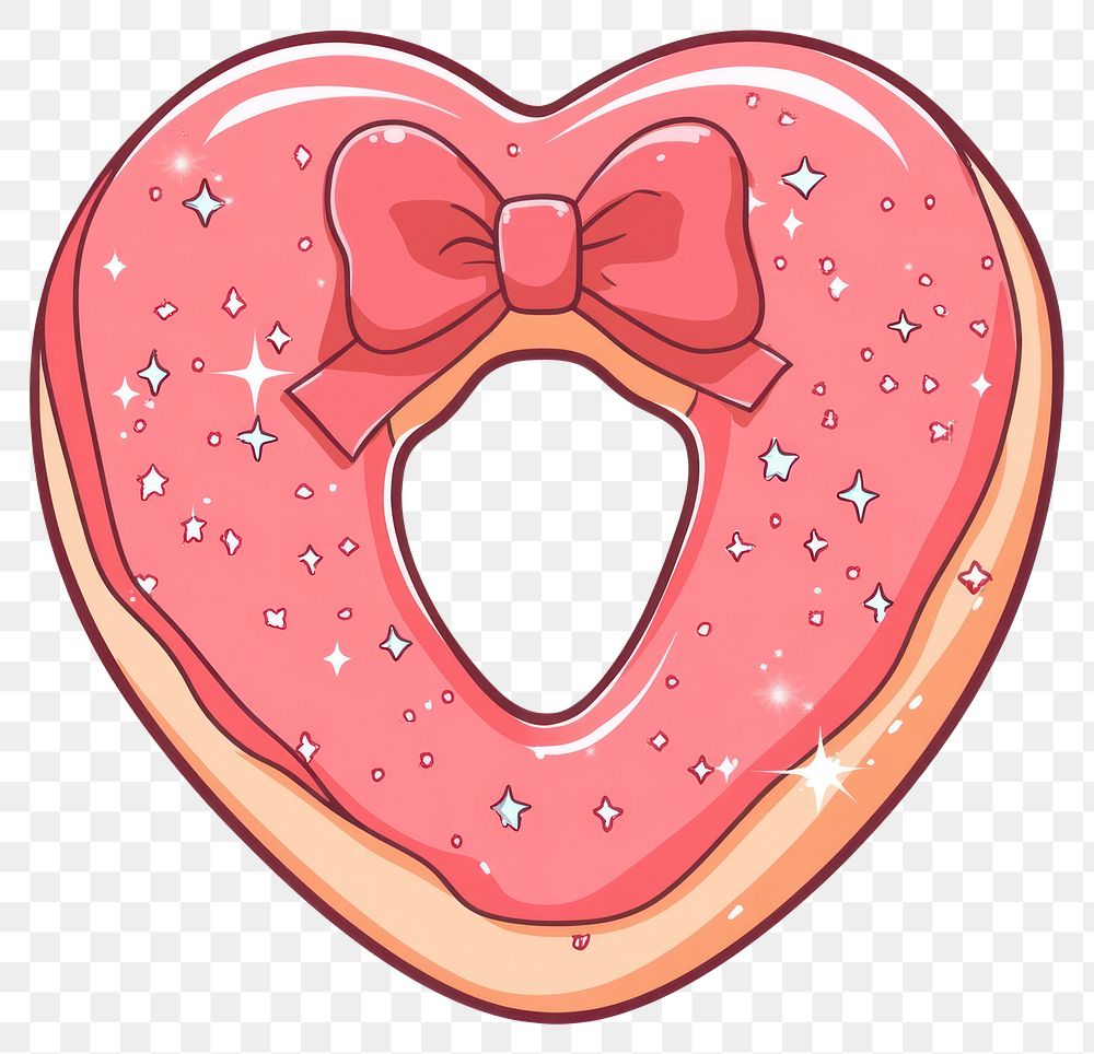 PNG pink heart-shaped donut sparkle | Free PNG - rawpixel