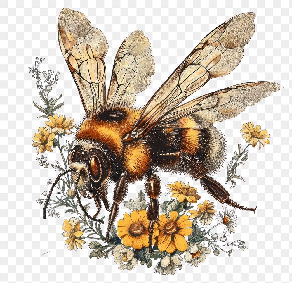 PNG Illustration easter bee vintage | Free PNG - rawpixel