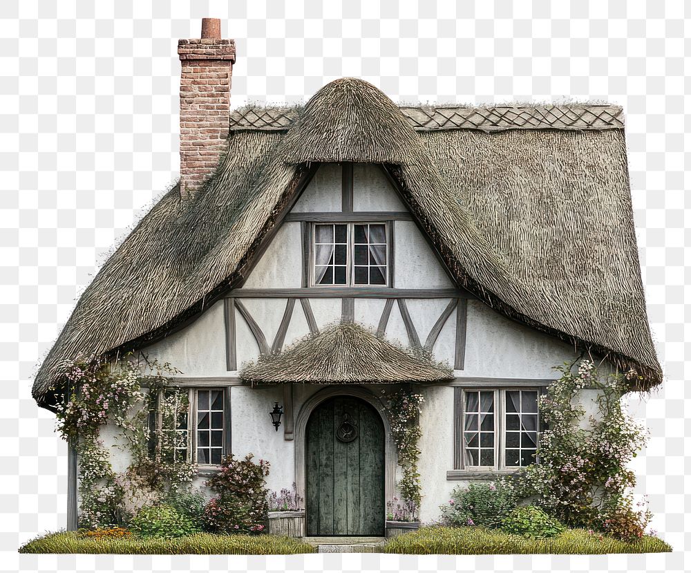 PNG English cottage architecture thatched | Free PNG - rawpixel