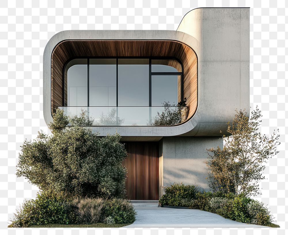 PNG Modern house architecture concrete | Free PNG - rawpixel