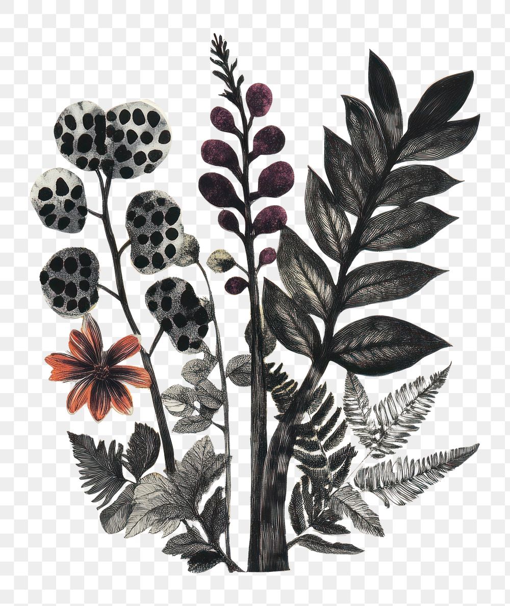 PNG Botanica colorful plants leaves. | Free PNG - rawpixel