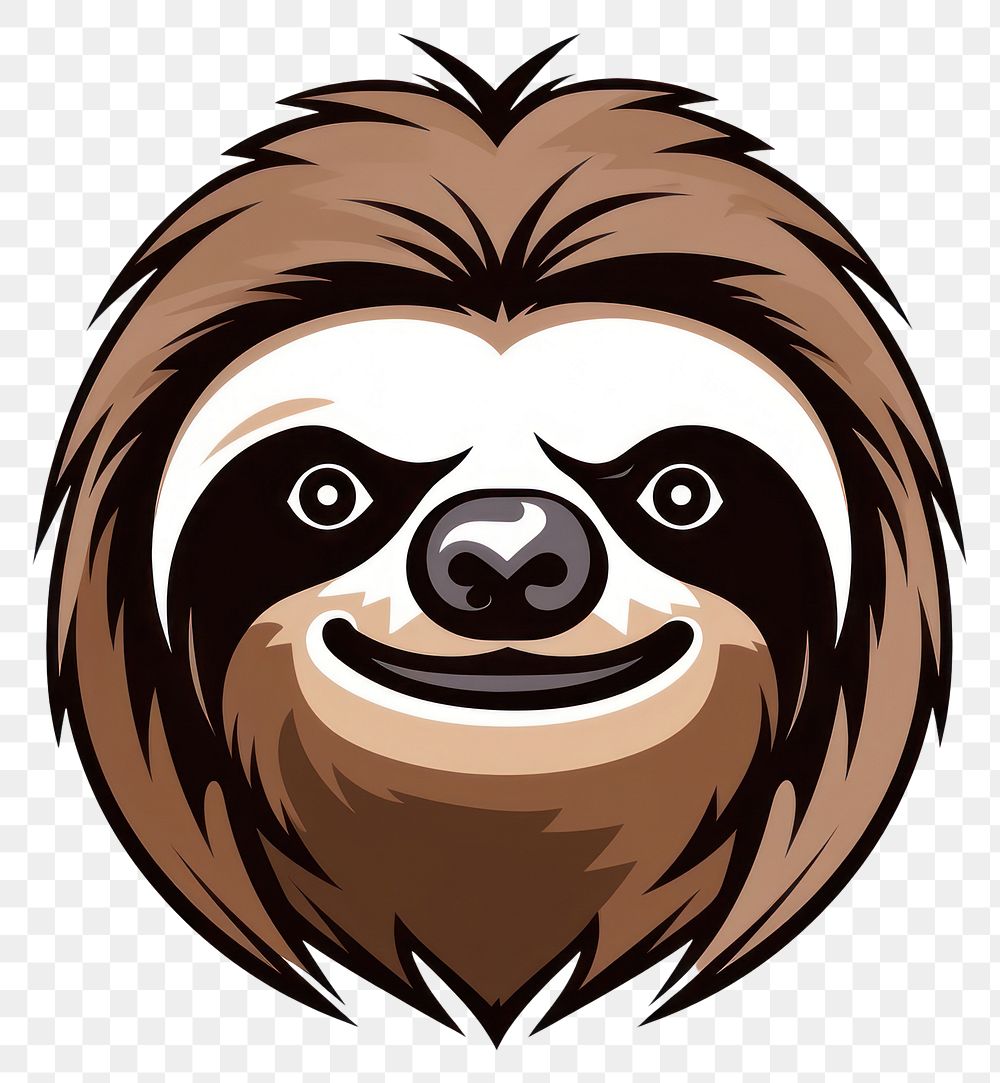 PNG Sloth face logo illustration | Free PNG - rawpixel