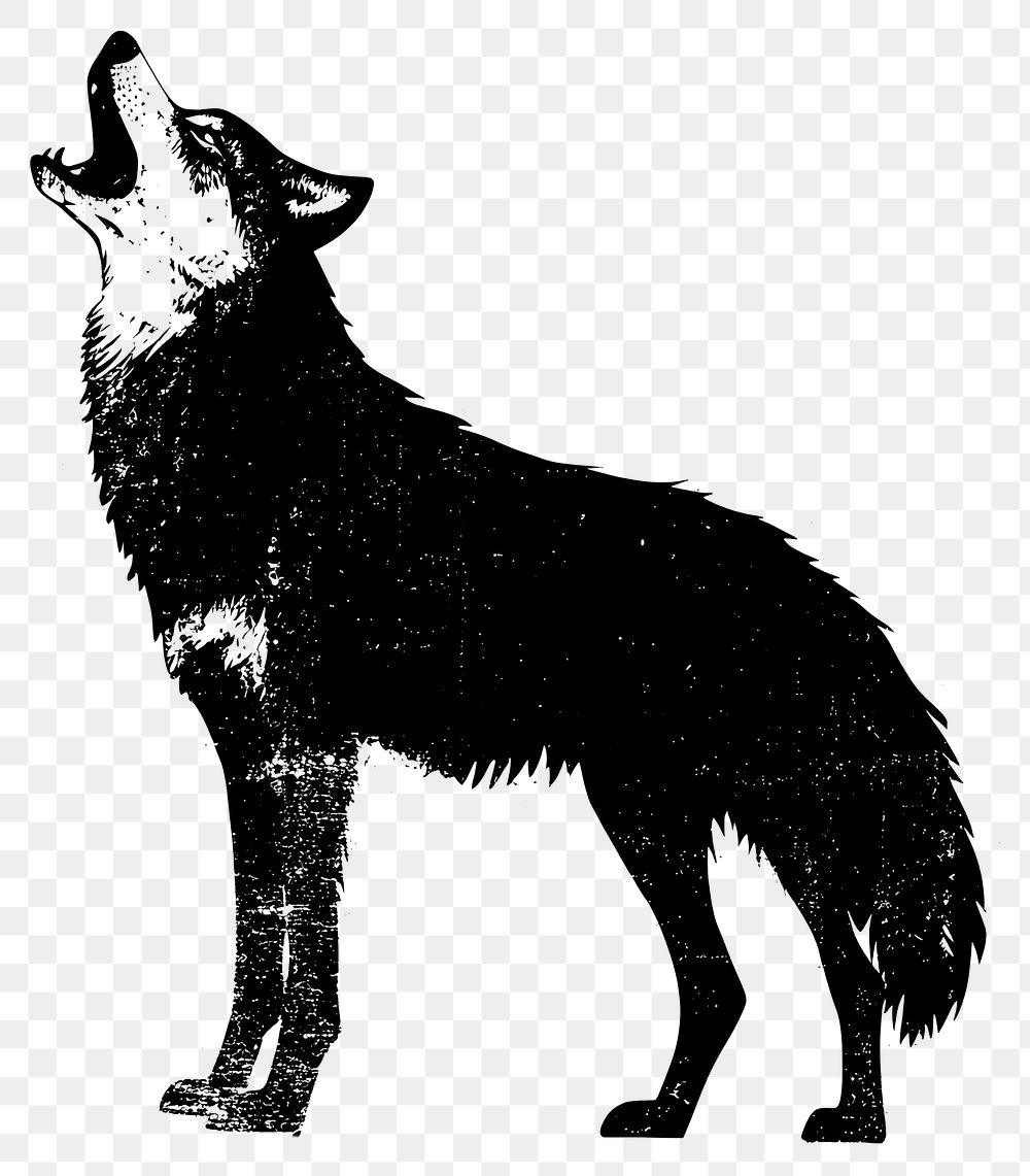 PNG Howling wolf illustration animal | Free PNG - rawpixel