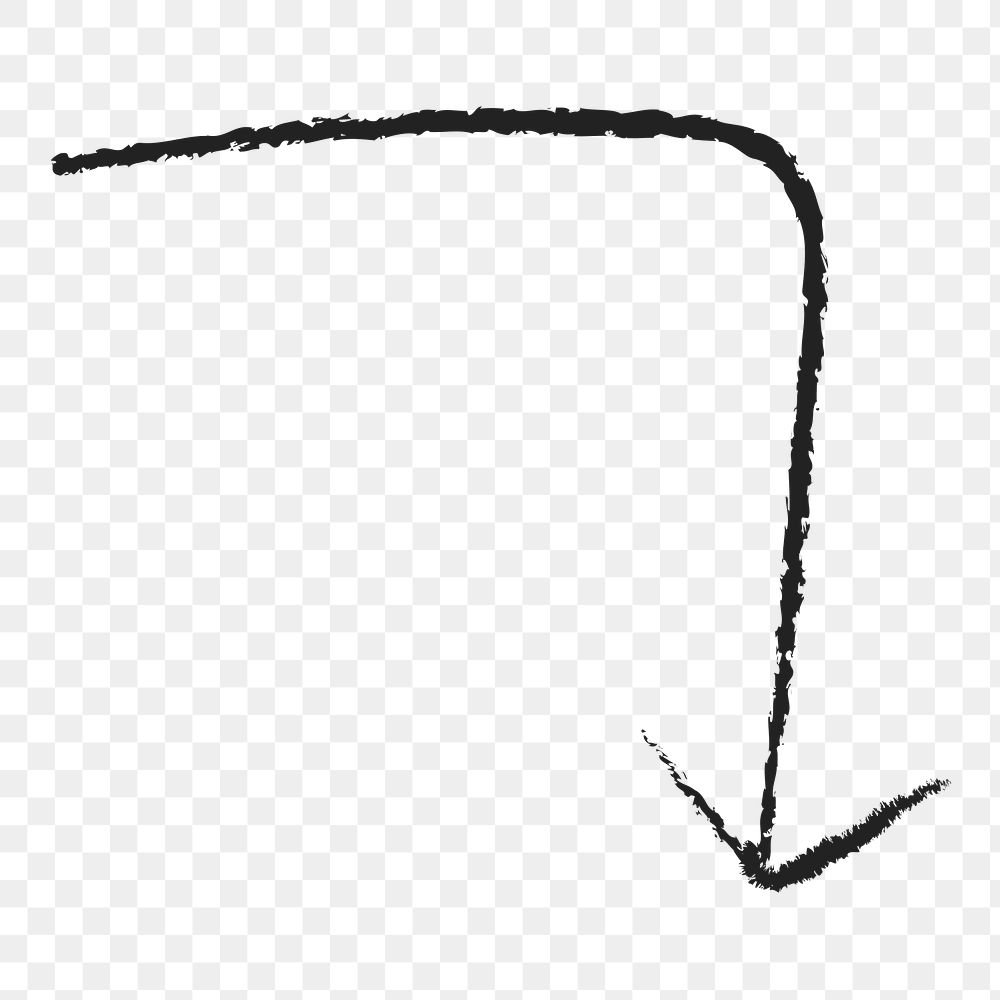 PNG Hand-drawn black curved arrow | Free PNG - rawpixel