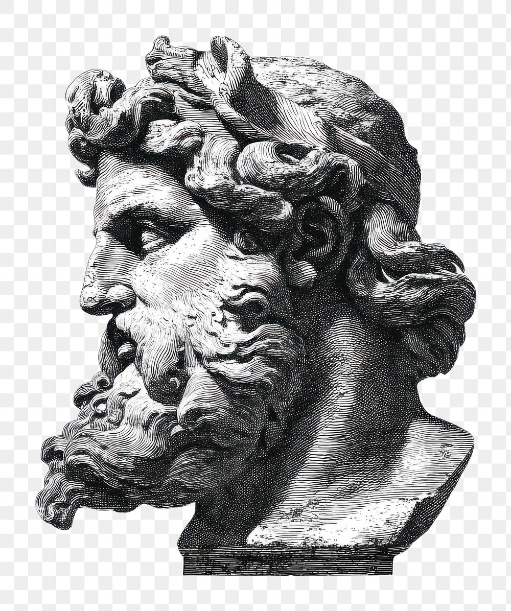 PNG Antique statue poseidon head | Free PNG - rawpixel