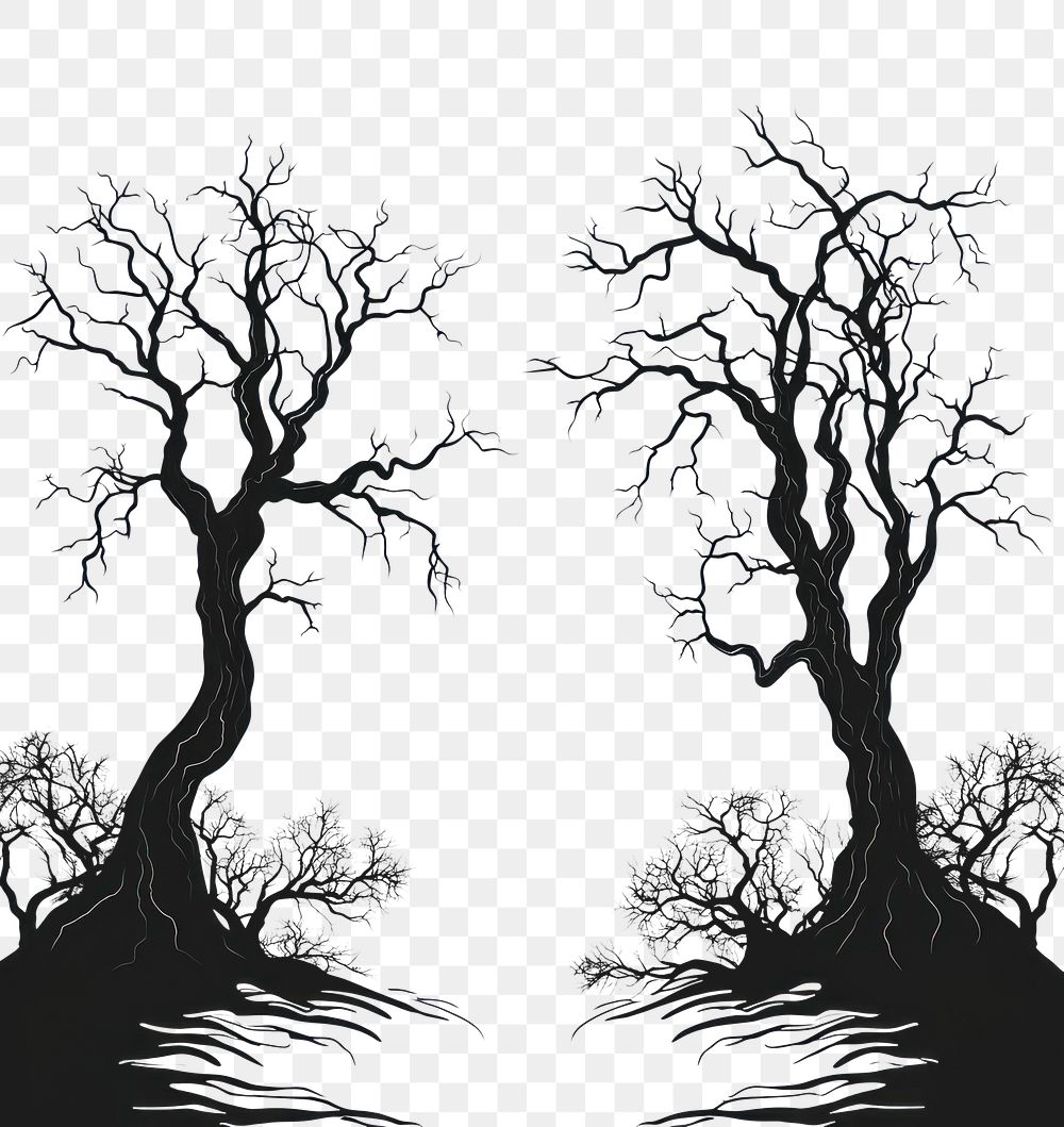 PNG Haunted trees scary frame | Free PNG - rawpixel