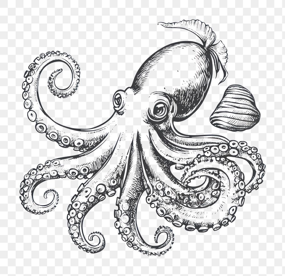 PNG Seafood animal octopus illustration | Free PNG - rawpixel