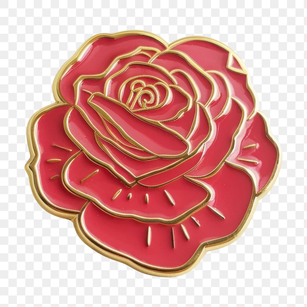 Elegant red rose enamel pin | Premium PNG - rawpixel