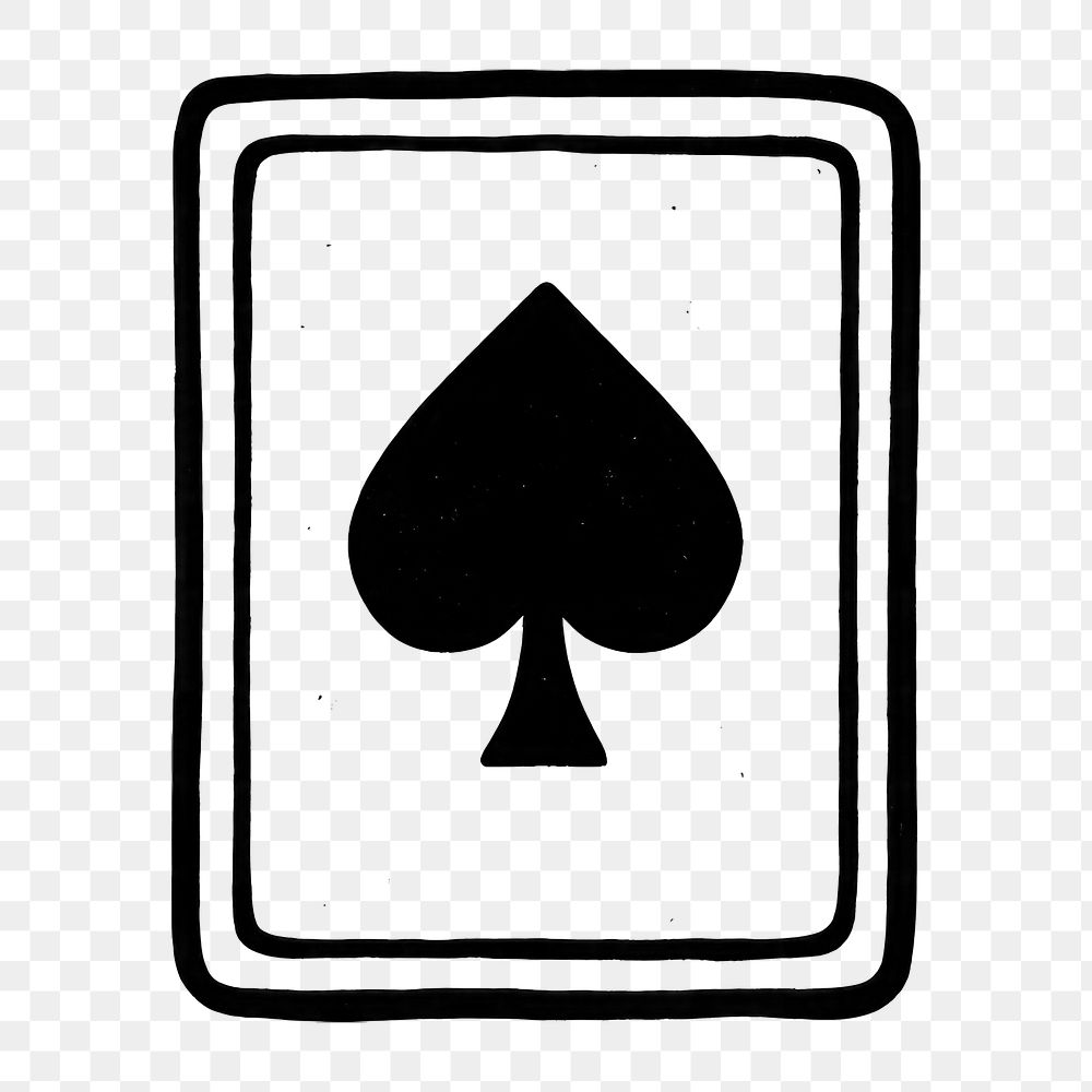 PNG Minimalist spade card illustration. | Free PNG - rawpixel