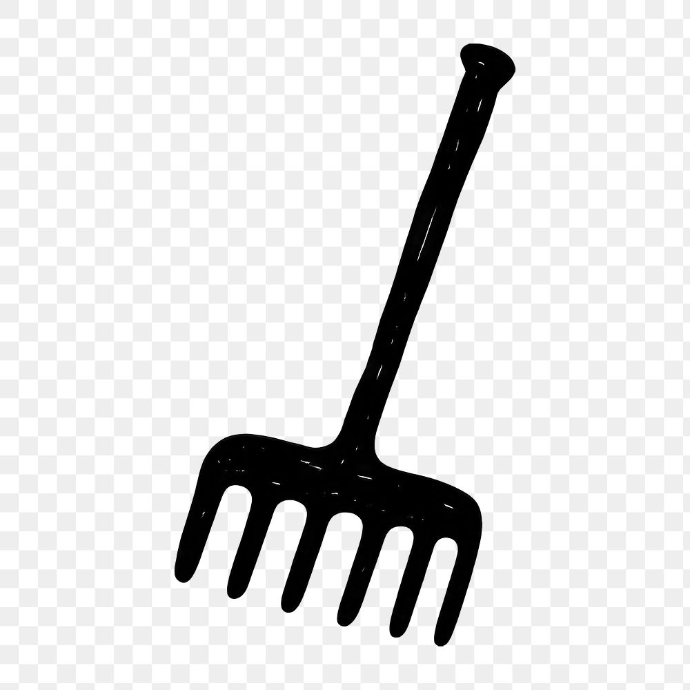 PNG Simple black garden rake | Free PNG - rawpixel